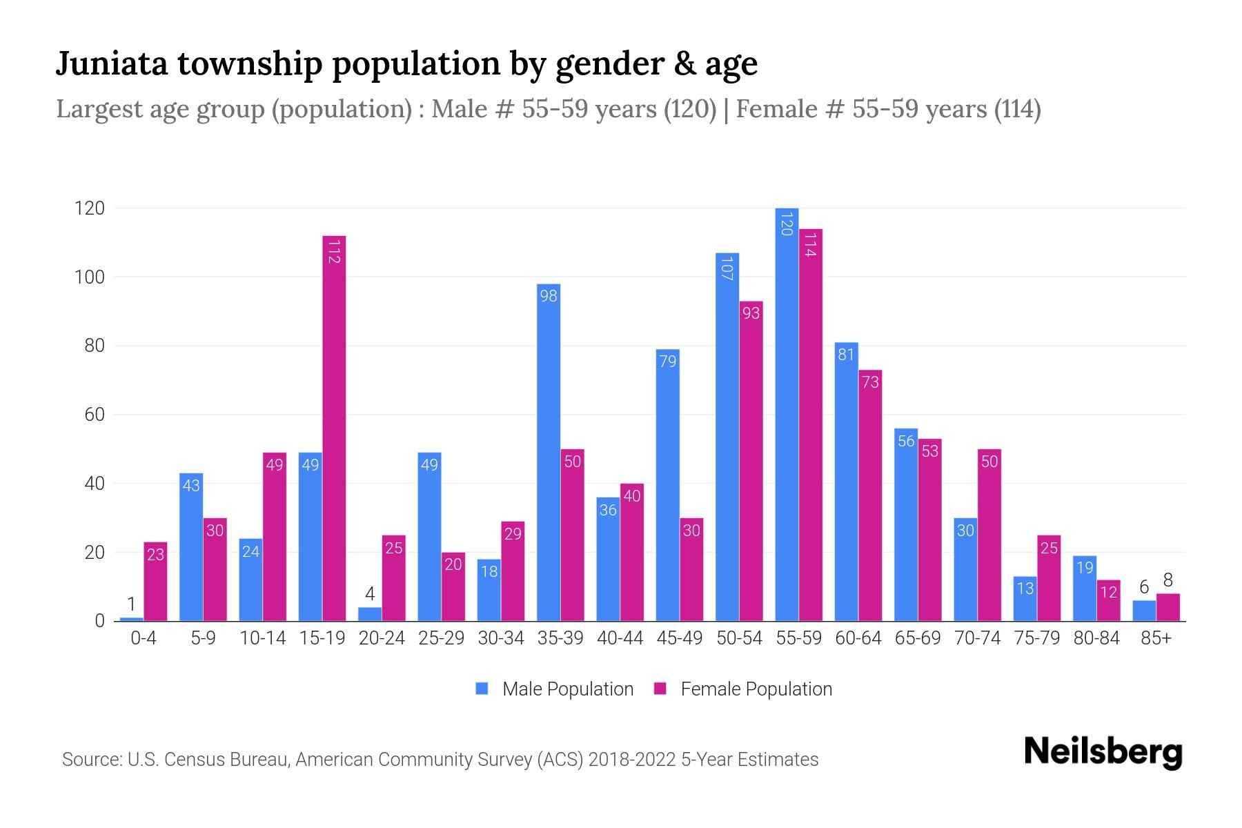 Juniata Township, Michigan Population by Gender - 2024 Update | Neilsberg